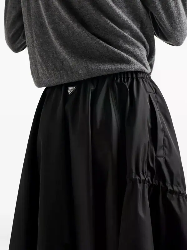 Prada Patch-pocket Drawstring Midi Skirt
