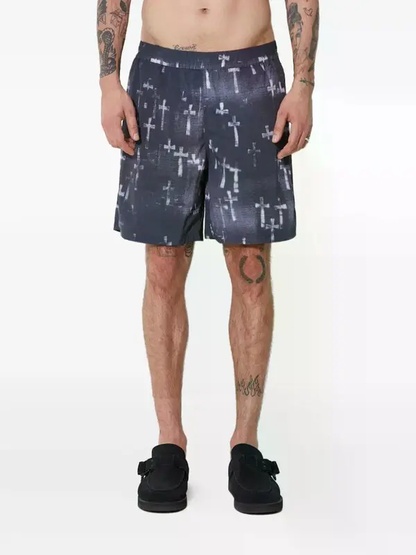 Aries Cross-print Swim Shorts