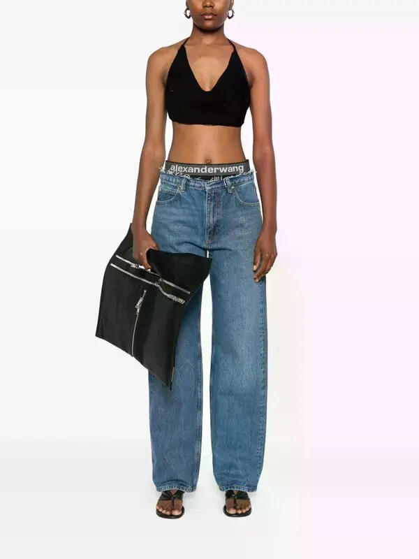 Alexander Wang Logo-waistband Jeans - Blue