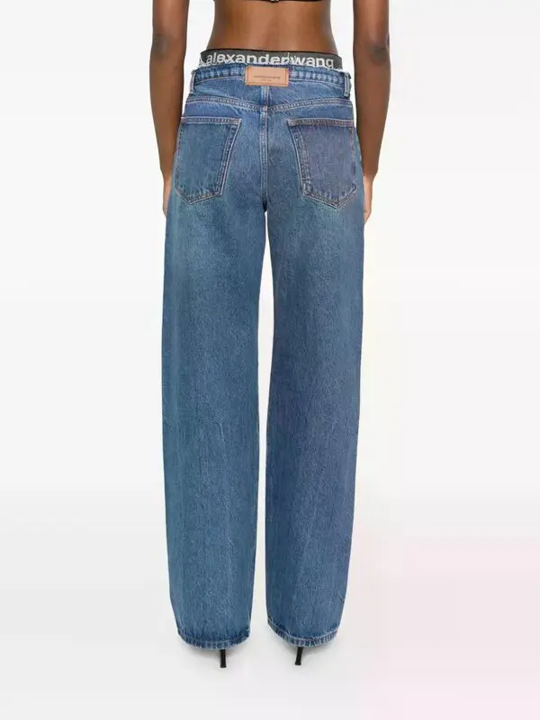 Alexander Wang Logo-waistband Jeans - Blue