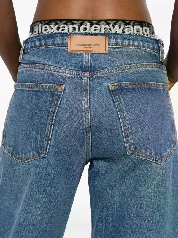 Alexander Wang Logo-waistband Jeans - Blue