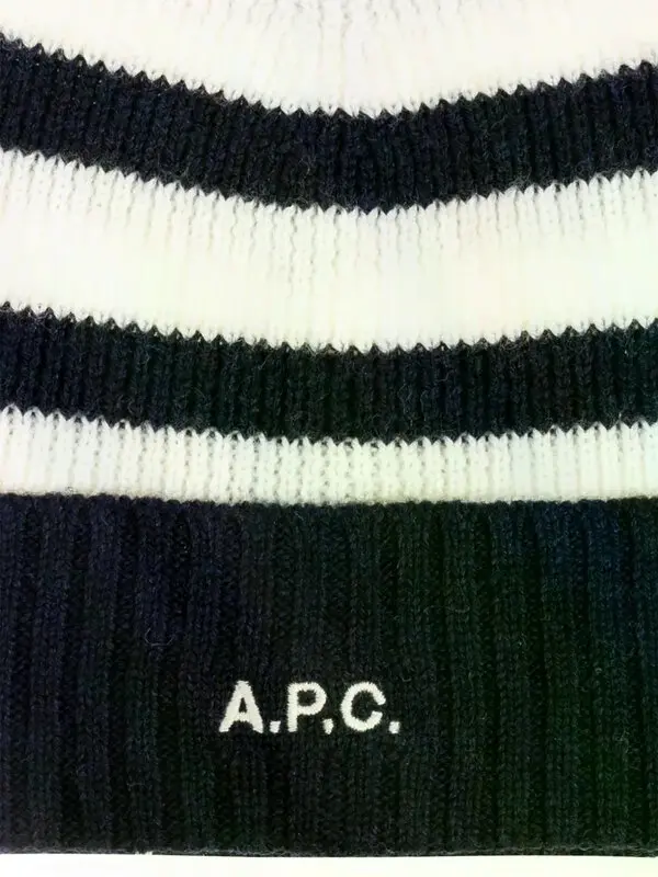 A.p.c. Striped Ribbed Beanie