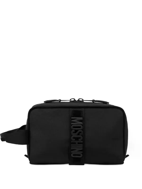 Moschino Logo-plaque Calf Leather Bag - Black