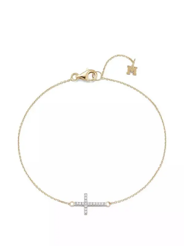 Mateo 14k Yellow Diamond Cross Bracelet