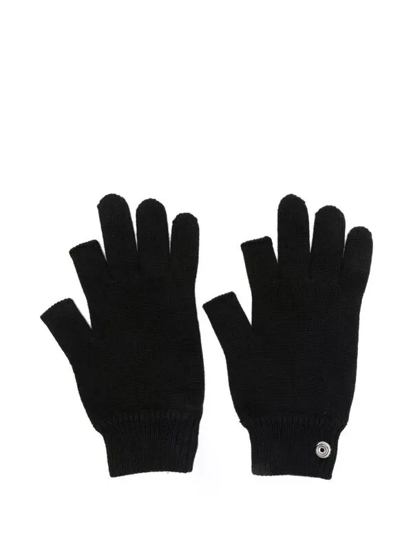 Rick Owens Fingerless Wool Gloves - Black