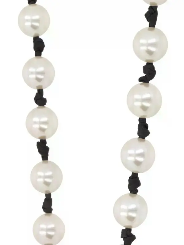 MAISON MICHEL Pearl Embellished Hat Strap