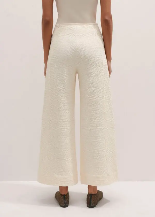 ME+EM Textured Ponte Crop Wide-leg Trousers