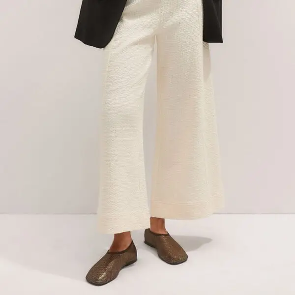 ME+EM Textured Ponte Crop Wide-leg Trousers