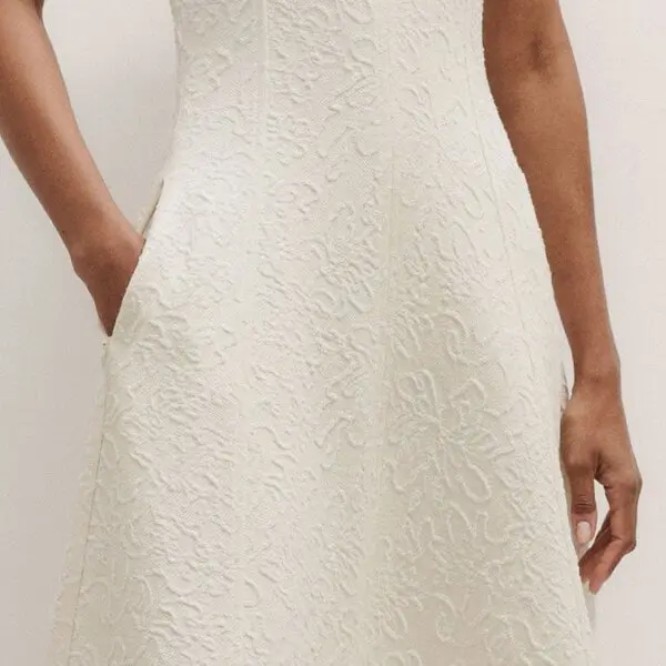 ME+EM Floral Jacquard Midi Dress