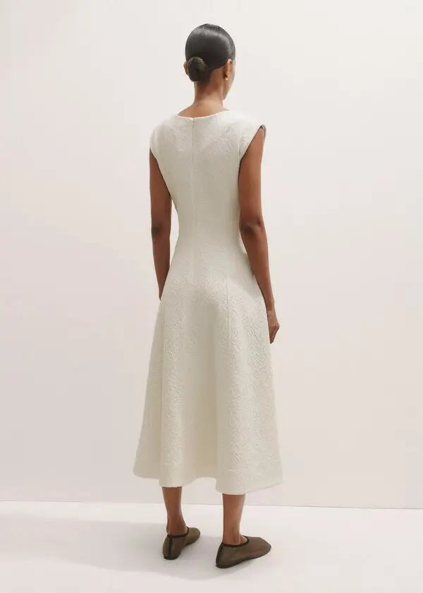 ME+EM Floral Jacquard Midi Dress