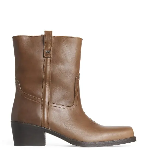 Max Mara Leather Heeled Ankle Boots