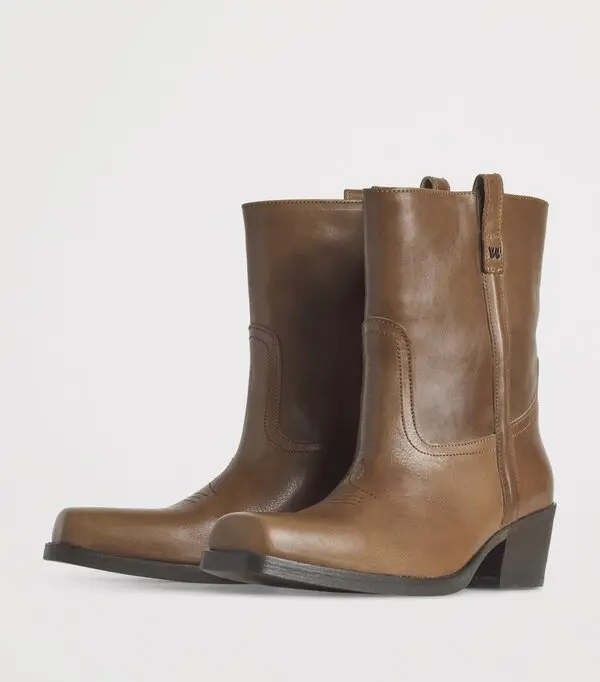 Max Mara Leather Heeled Ankle Boots