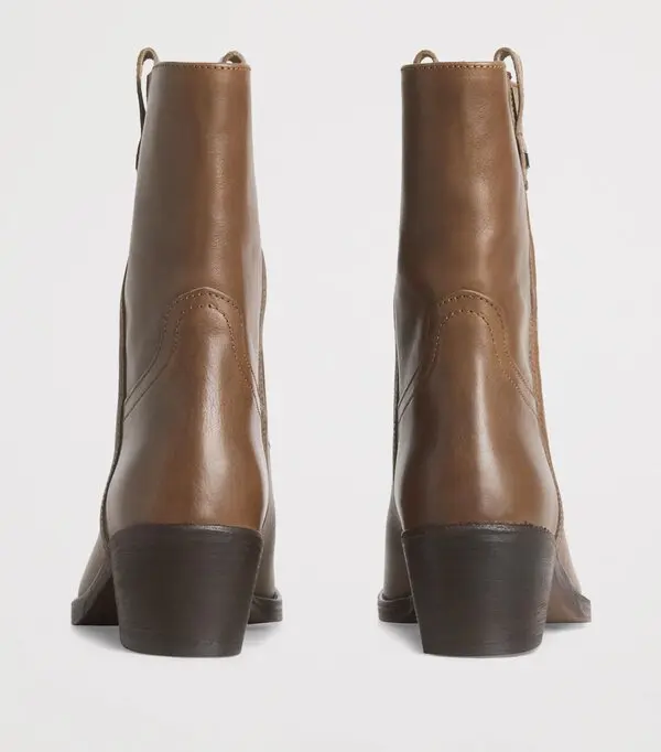 Max Mara Leather Heeled Ankle Boots