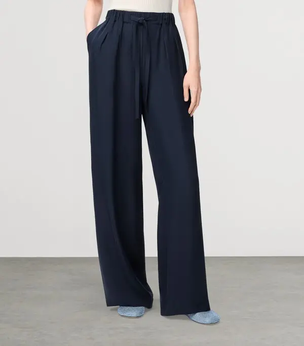 Loewe Silk Anagram Wide-leg Trousers