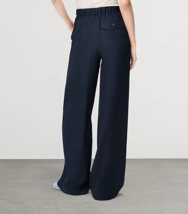 Loewe Silk Anagram Wide-leg Trousers