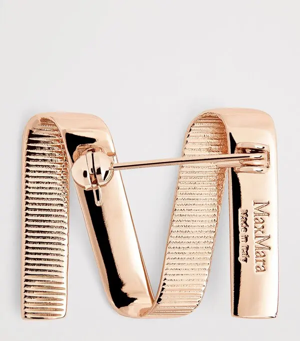 Max Mara Textured 'm' Brooch