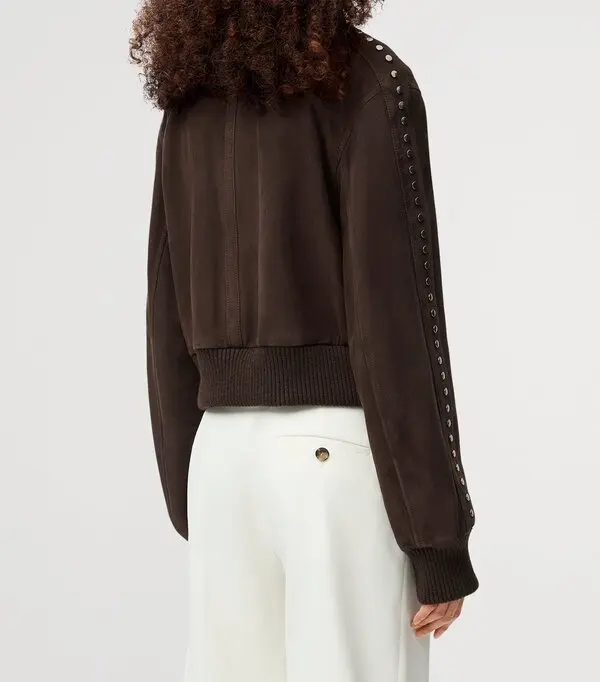 Loewe Suede Studded Bomber Jacket