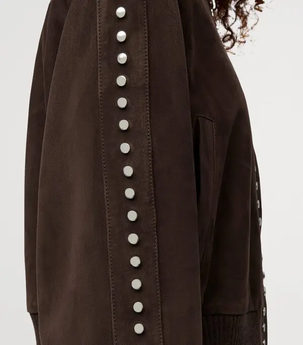Loewe Suede Studded Bomber Jacket