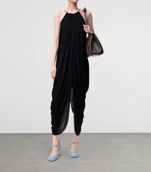 Loewe Silk Draped Midi Dress