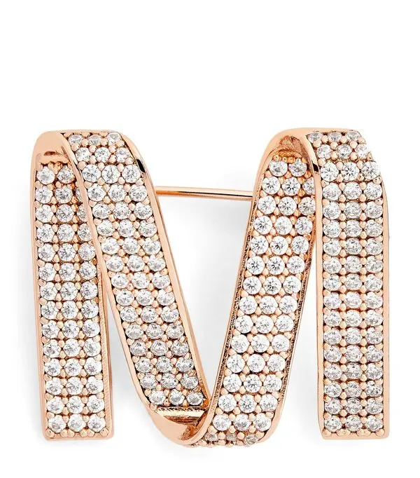 Max Mara Embellished Brooch - Brown