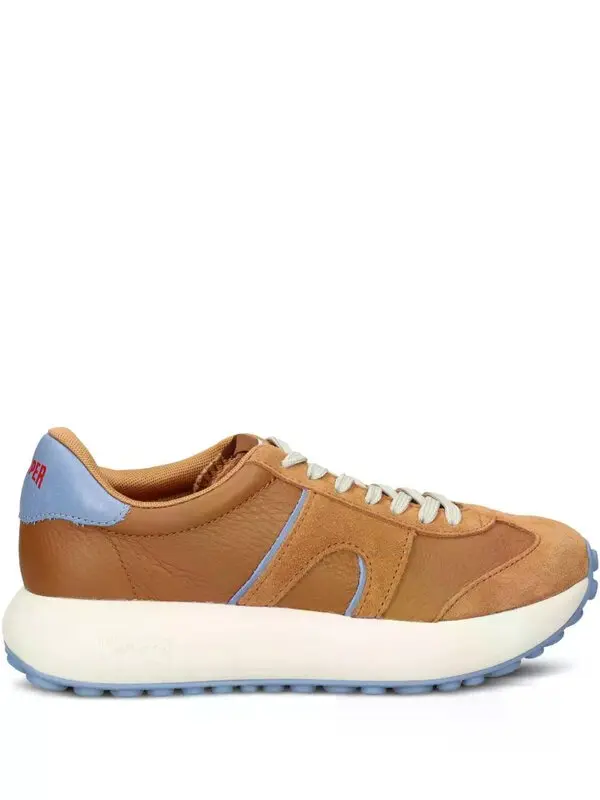 Camper Pelotas Leather And Suede Panelled Lace-up Sneakers - Brown