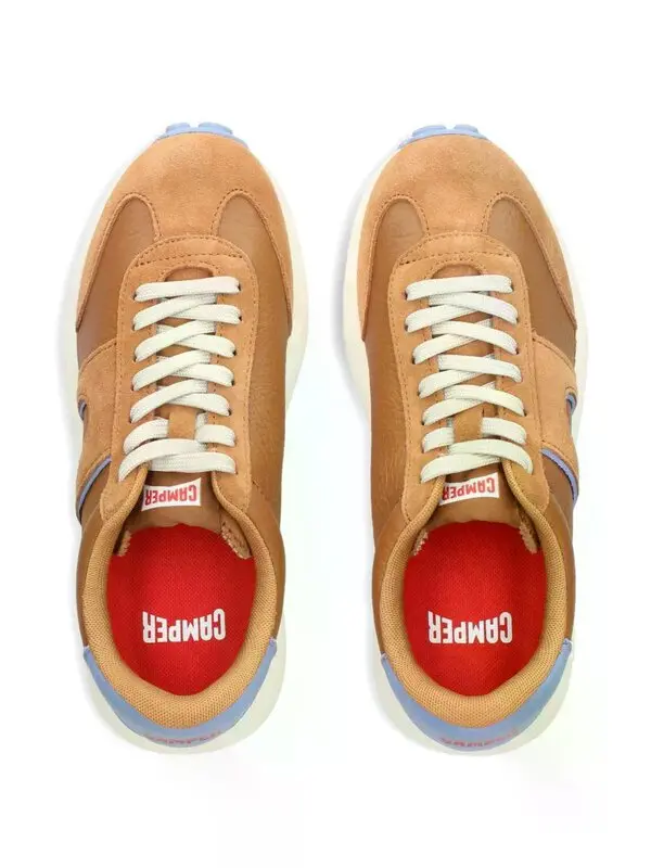 Camper Pelotas Leather And Suede Panelled Lace-up Sneakers - Brown