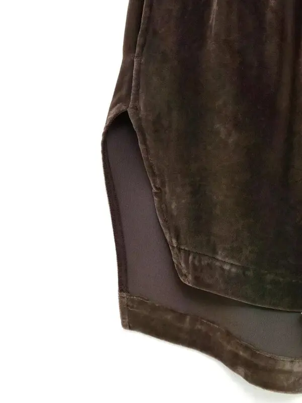 Rick Owens Velvet Side-slit Shorts