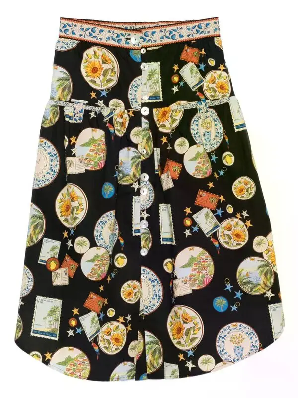 Farm Rio Trip Souvenir Skirt - Black