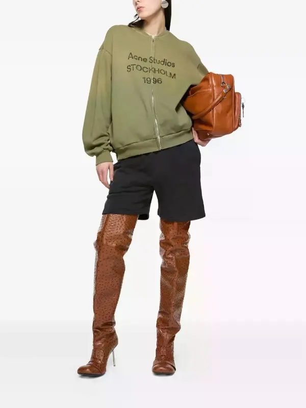 Acne Studios Logo-print Zip-up Cardigan