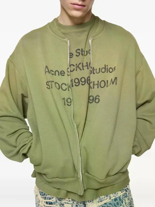 Acne Studios Logo-print Zip-up Cardigan