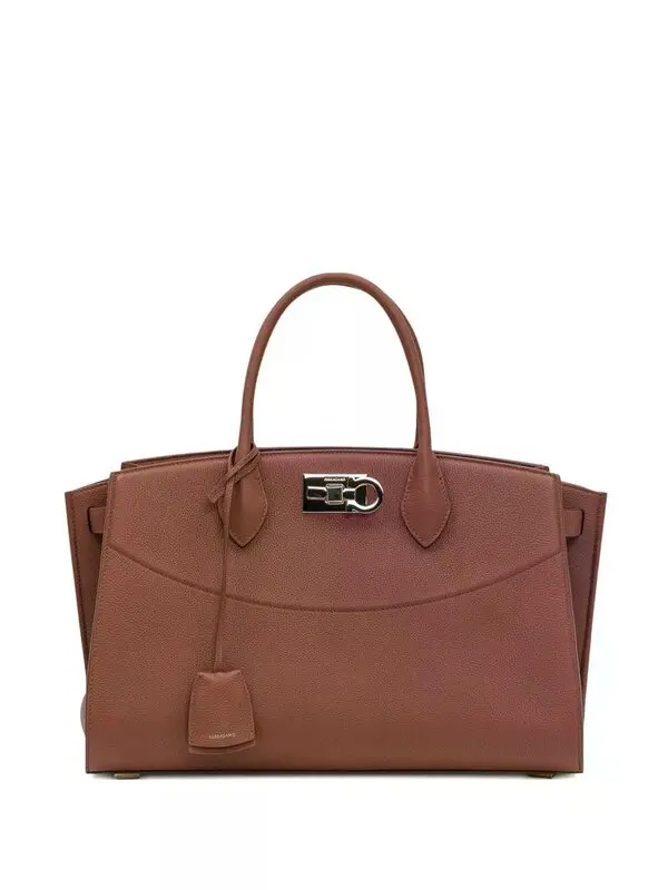FERRAGAMO Large Studio Soft Tote Bag - Brown