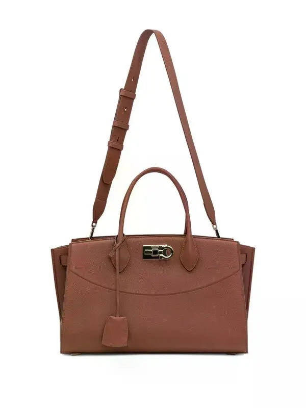 FERRAGAMO Large Studio Soft Tote Bag - Brown