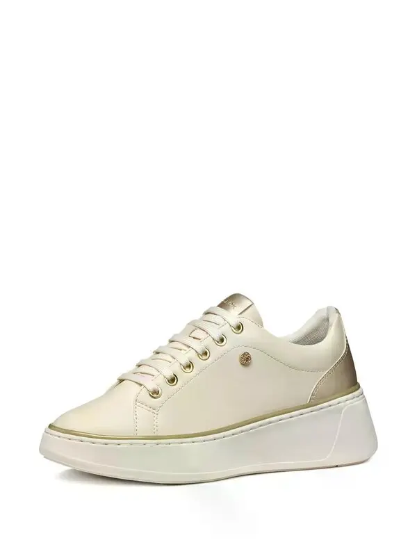 Geox Sunnetty Lace-up Platform Sneakers With Metallic Heel Detail