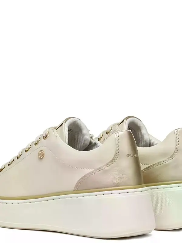 Geox Sunnetty Lace-up Platform Sneakers With Metallic Heel Detail