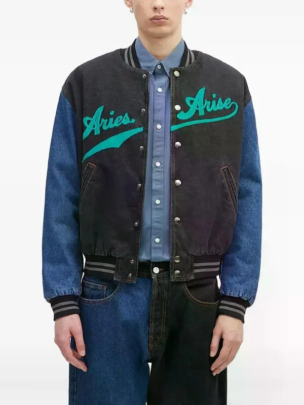 Aries Embroidered Logo Denim Jacket