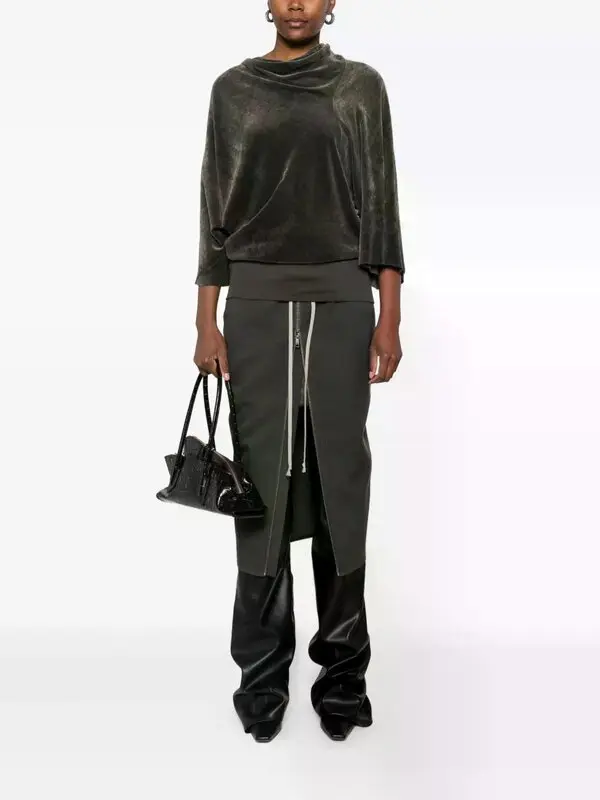 Rick Owens Concordians Cylinder Draped Bell-sleeve Top - Green