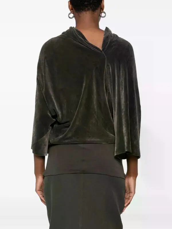 Rick Owens Concordians Cylinder Draped Bell-sleeve Top - Green