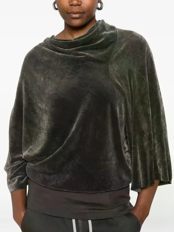 Rick Owens Concordians Cylinder Draped Bell-sleeve Top - Green