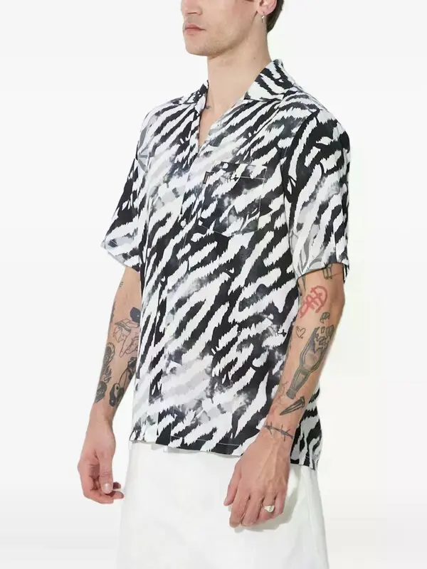 Aries Zebra-print Short-sleeve Shirt