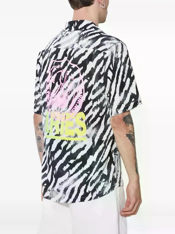 Aries Zebra-print Short-sleeve Shirt