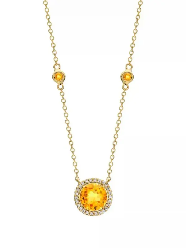 Kiki Mcdonough Grace Citrine And Diamond Necklace - Gold