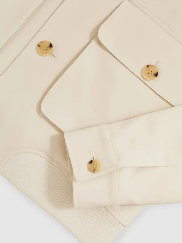 REISS Cotton-blend Button-through Jacket