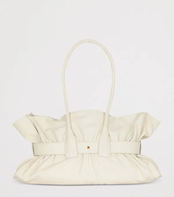 Balmain Large Anthem Leather Shoulder Bag - White