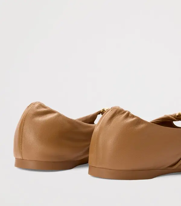 Loewe Nappa Leather Pebble Ballerinas - Brown