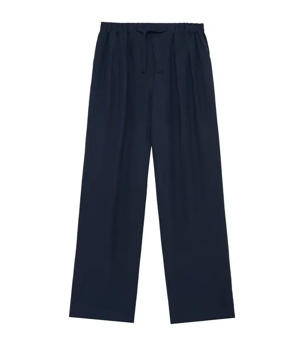 Loewe Silk Anagram Wide-leg Trousers