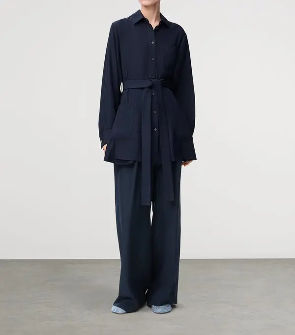 Loewe Silk Anagram Wide-leg Trousers