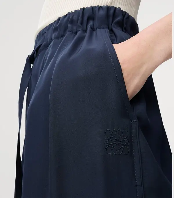 Loewe Silk Anagram Wide-leg Trousers