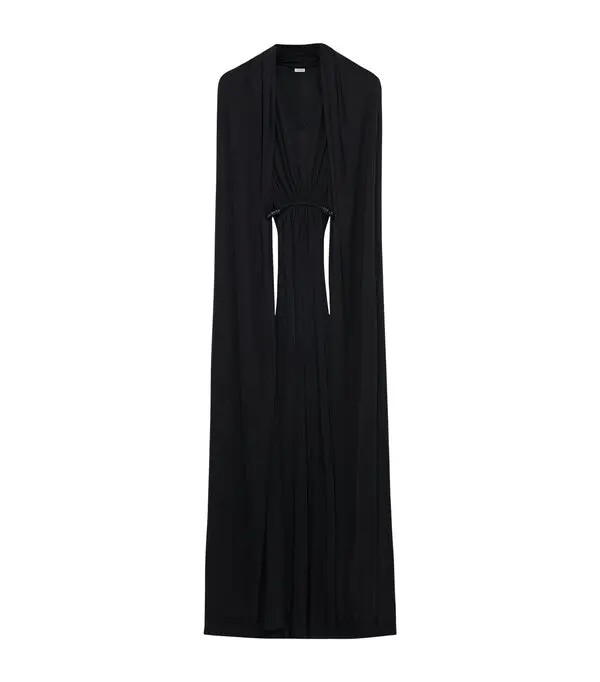 Loewe Silk Flamenco Maxi Dress - Black