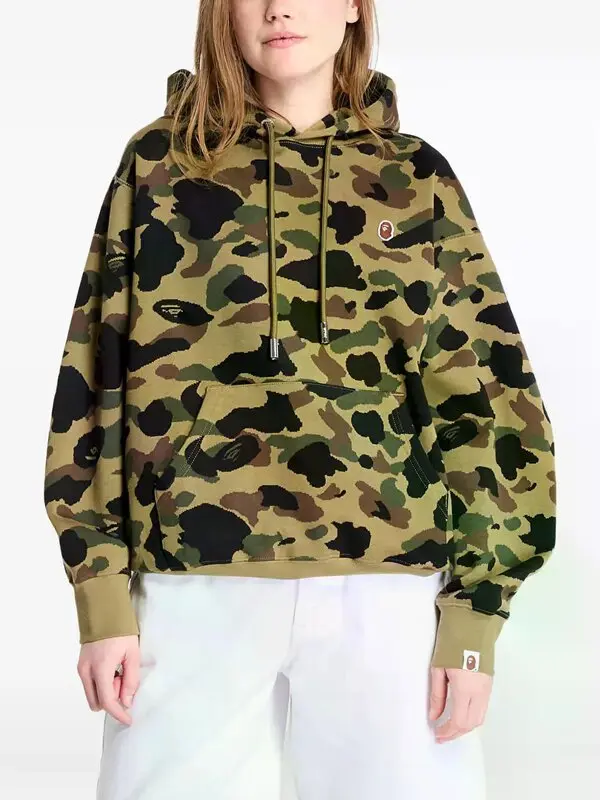 A BATHING APE Camouflage-jacquard Hoodie - Green