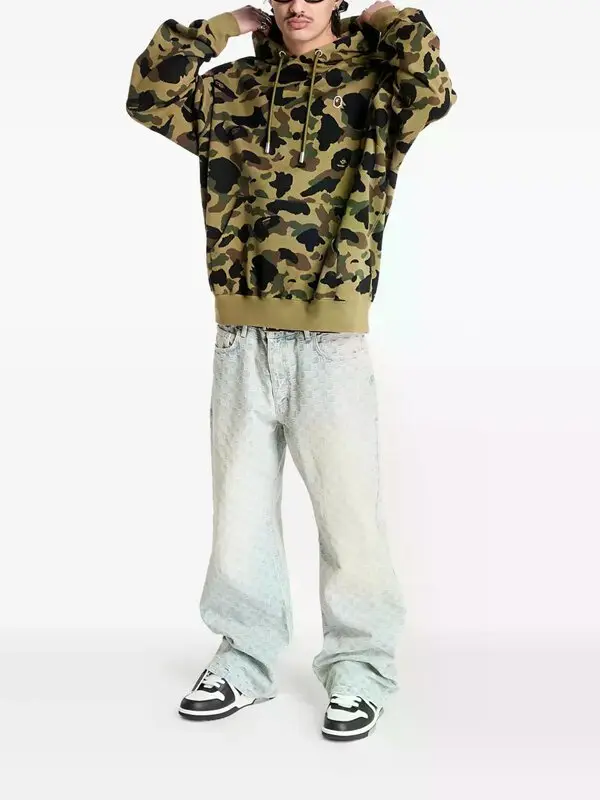 A BATHING APE Camouflage-jacquard Hoodie - Green